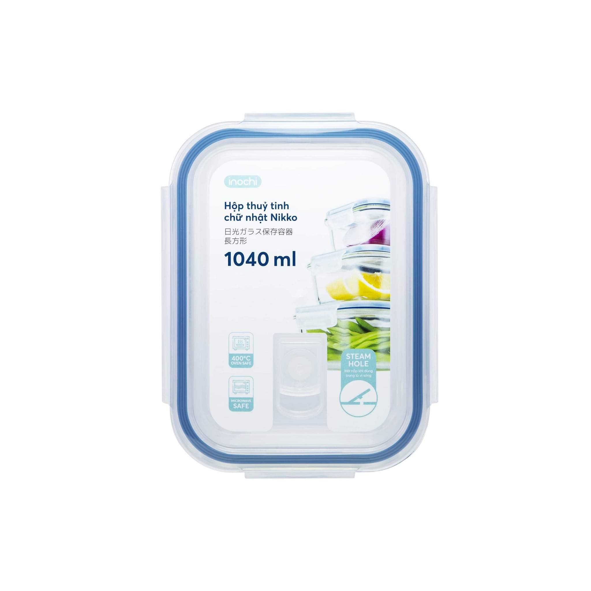 Hộp thủy tinh chữ nhật Nhật Inochi- Nikko 1040ml - Tổng kho sỉ Gia dụng tiện ích, decor, đồ sơ ...